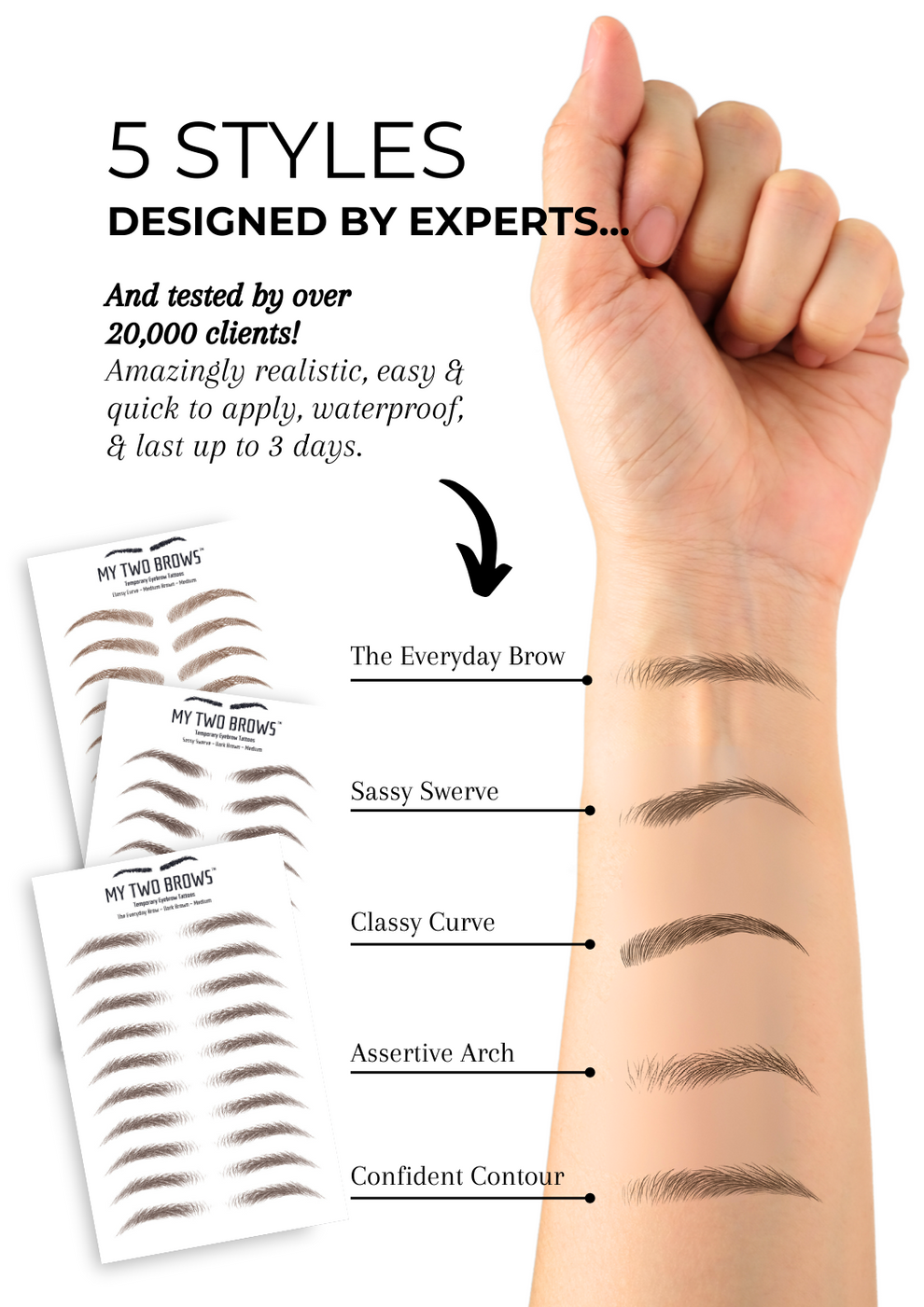 Temporary Realistic Eyebrow Tattoos | Semi Permanent | My Two Brows